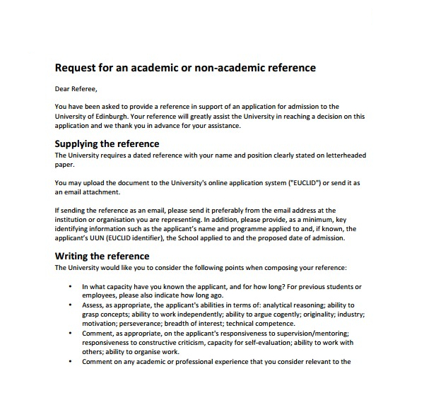 8+ Reference Request Letter Templates - Word, Pages, Google Docs ...