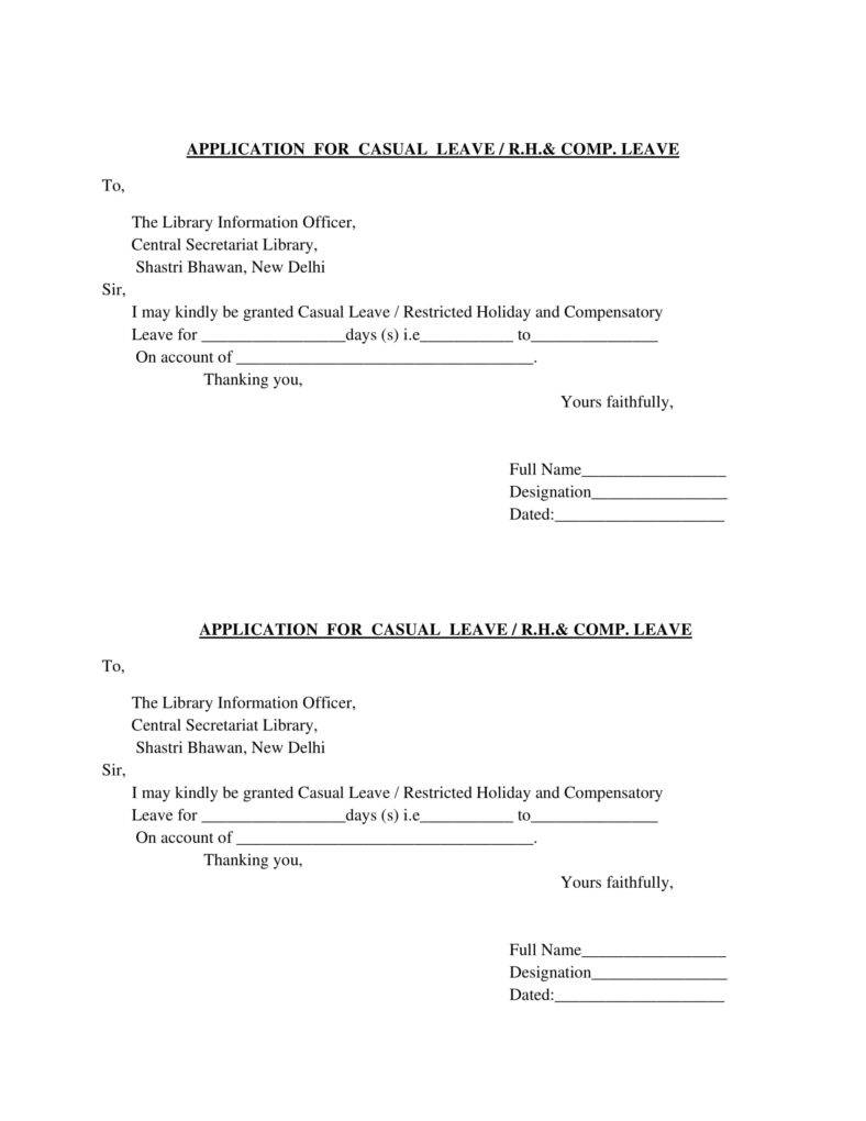 22+ Leave letter Format Templates