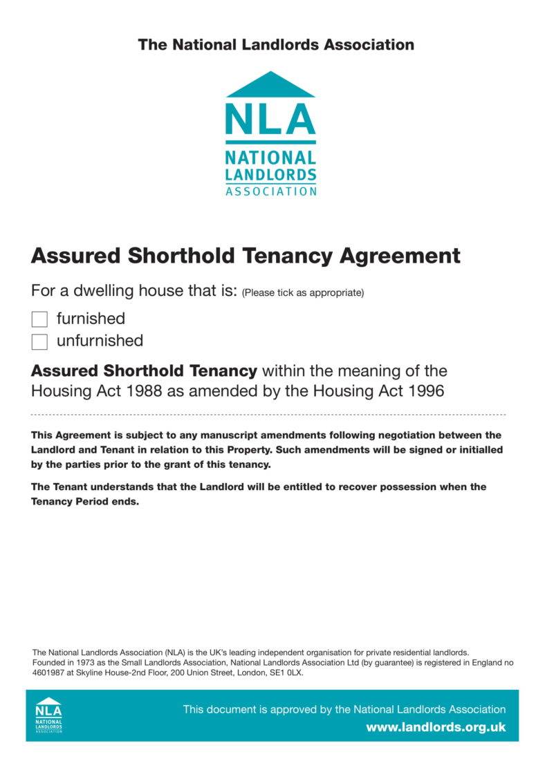 Free Shorthold Tenancy Agreement Template Uk Printable Templates
