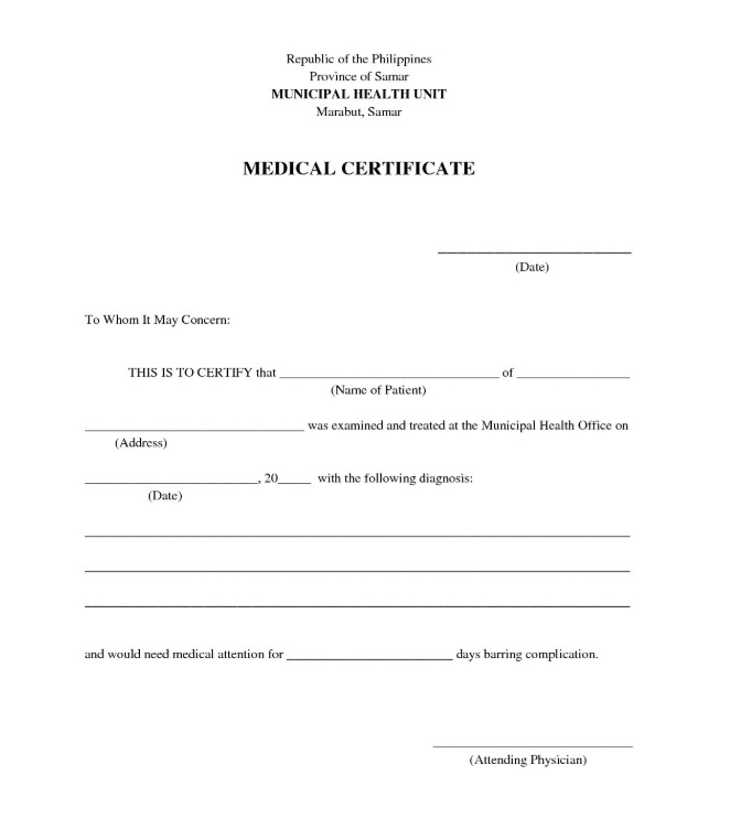 22 Medical Certificate Templates For Sick Leave PDF Docs Word