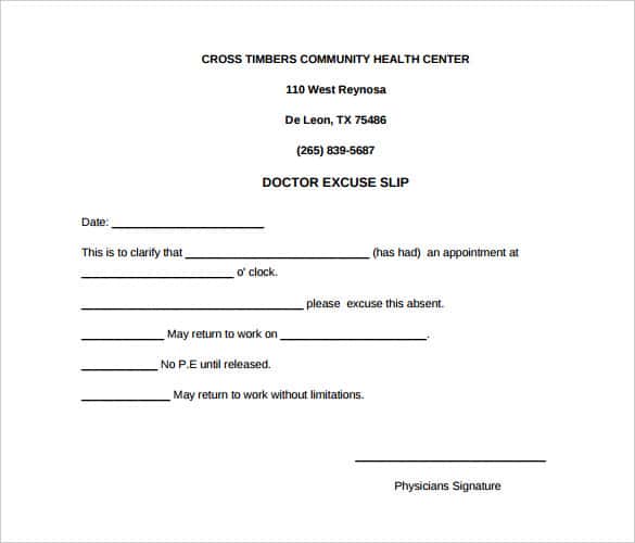Free 14+ Printable Doctor's Note for Work Templates, PDF, Word