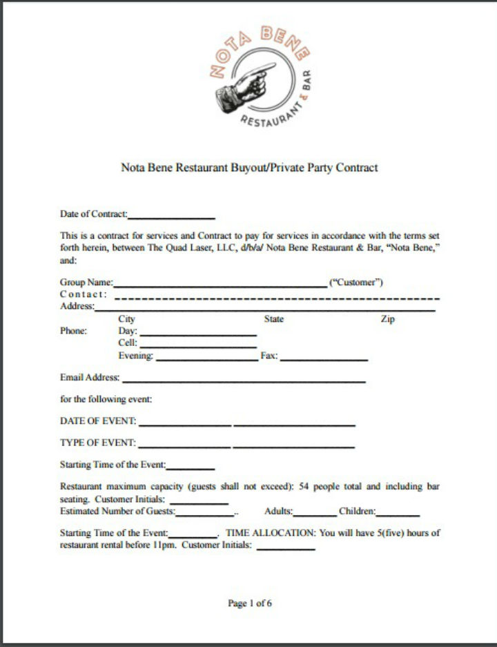 11+ Restaurant Buyout Contract Templates - PDF, Word