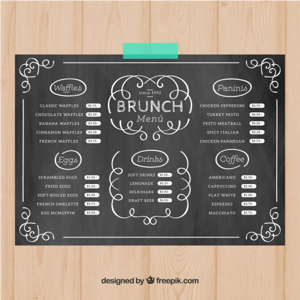 Brunch Menu 9 Free Templates In PSD EPS