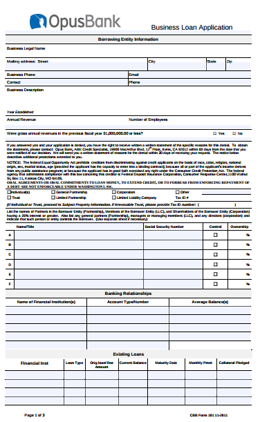 12+ Business Loan Application Form Templates - PDF