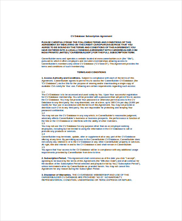 16+ Subscription Agreement Templates - PDF, Word, Apple Pages, Google Docs