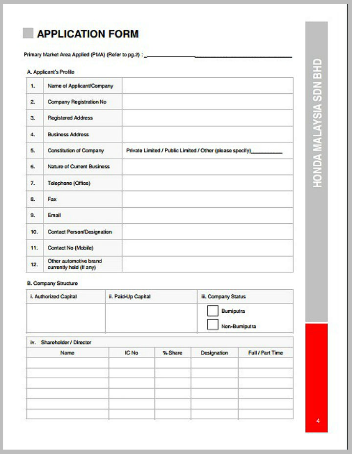 10+ Dealer Application Form Templates - PDF