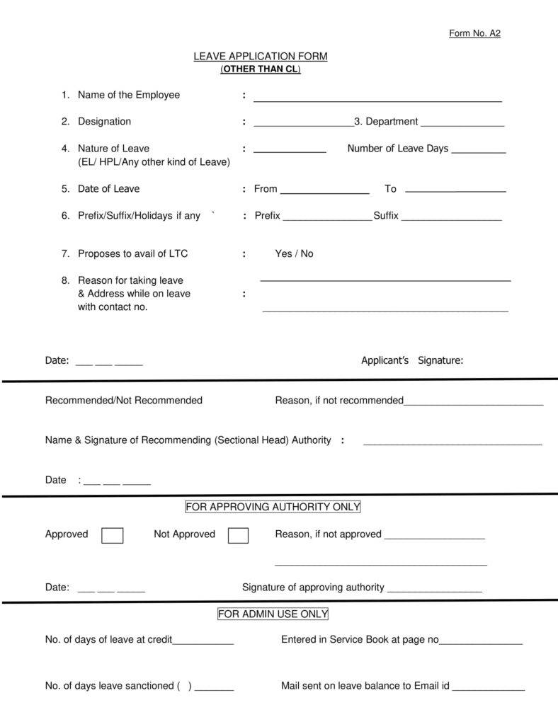 22+ Leave letter Format Templates