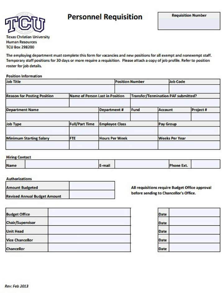 11+ FREE Personnel Requisition Form Templates - PDF, Word
