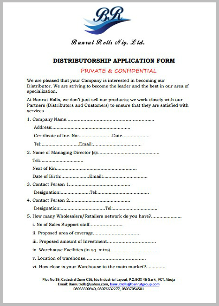 9+ Distributor Application Form Templates - PDF