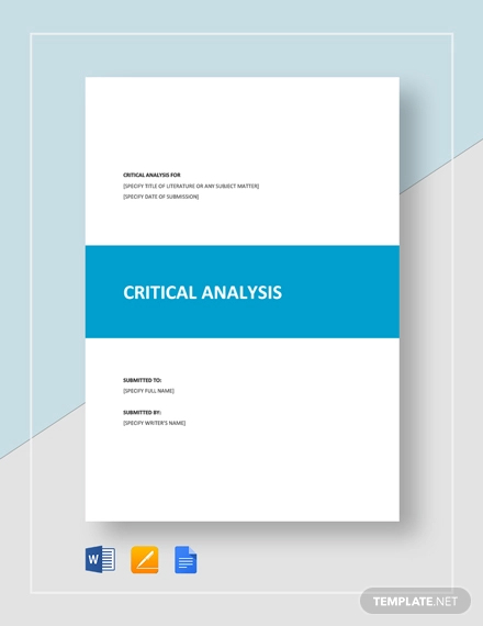 8+ Critical Analysis Templates - PDF, Google docs, Apple pages
