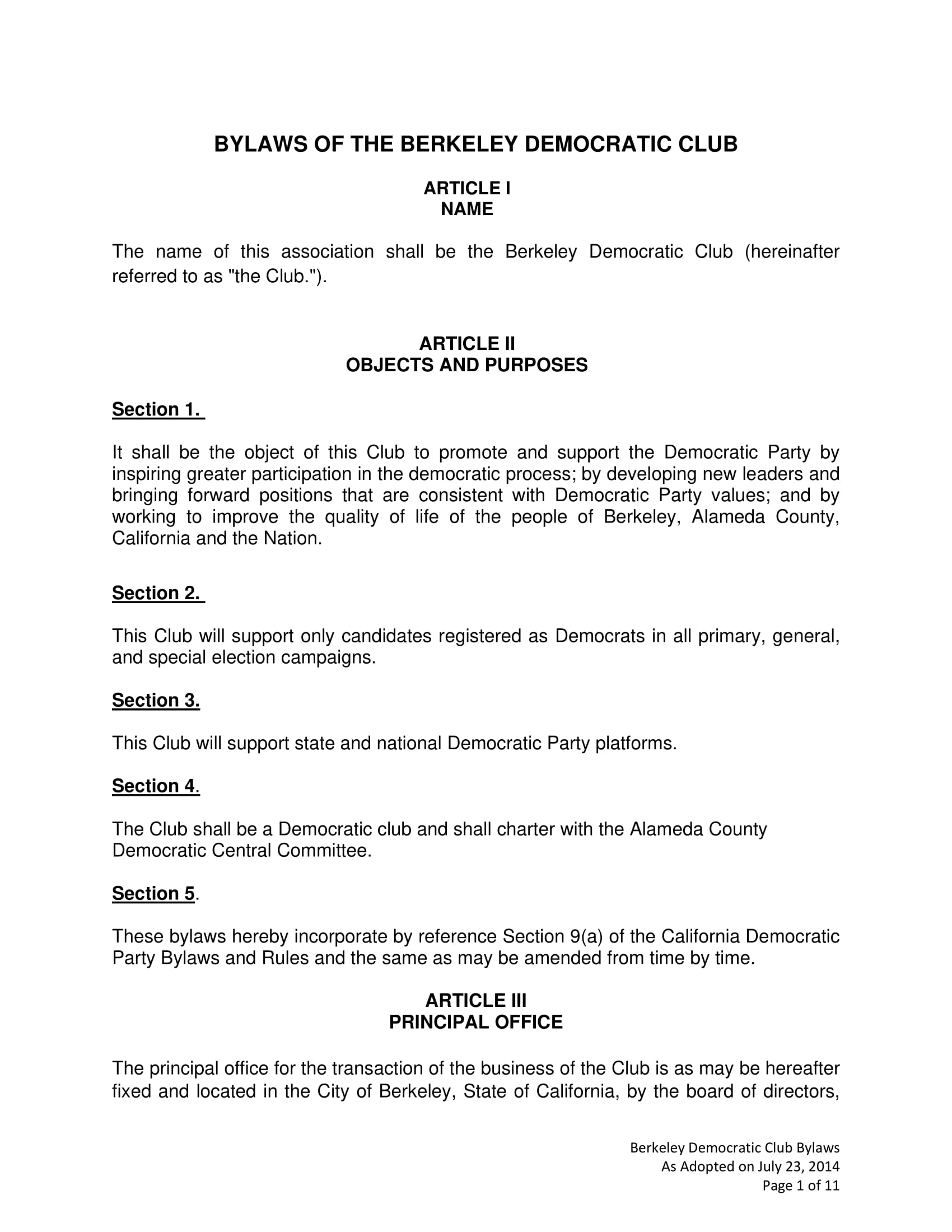 11+ Club Bylaws Templates - PDF