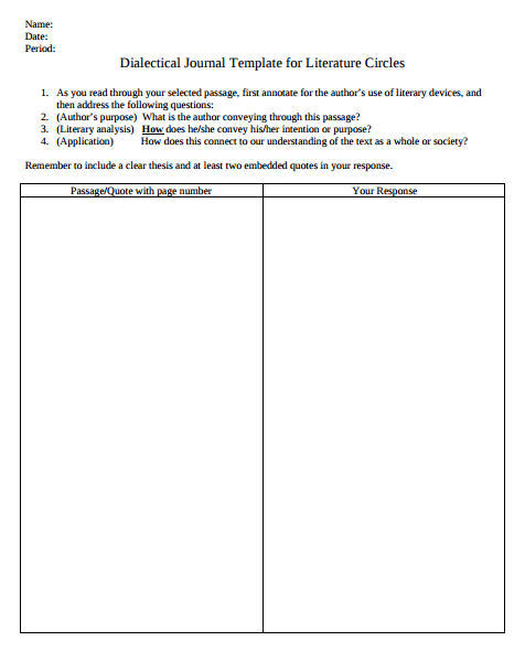 8+ Dialectical Journal Templates - PDF