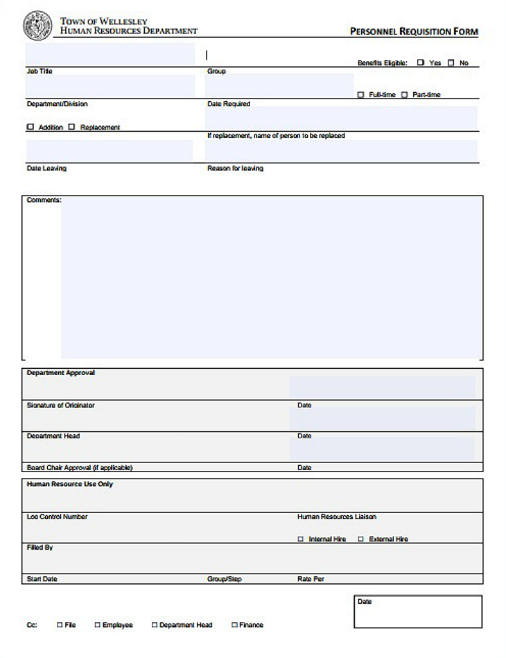 11+ FREE Personnel Requisition Form Templates - PDF, Word