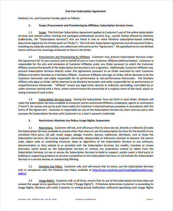 16+ Subscription Agreement Templates - PDF, Word, Apple Pages, Google Docs