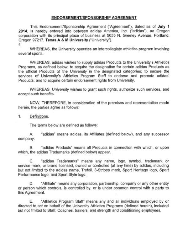 9+ Endorsement Agreement Templates - PDF