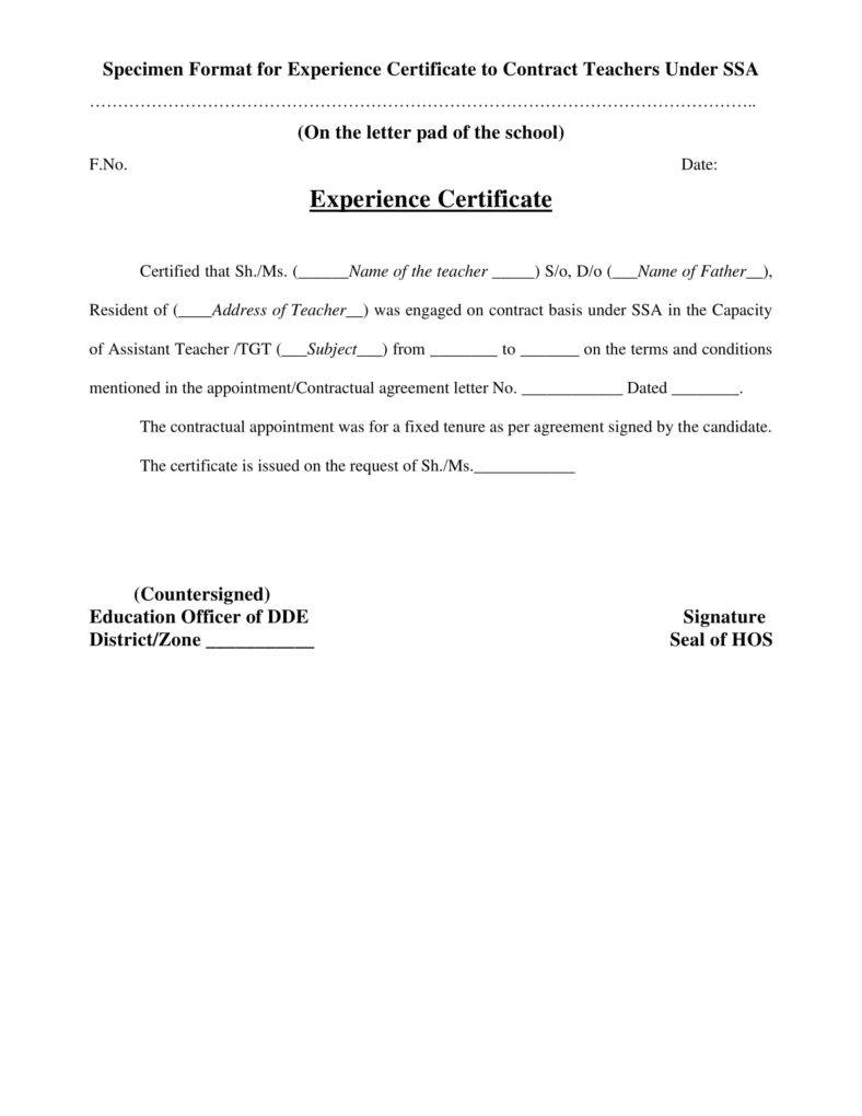 Work Experience Letter Sample Pdf Work Experience Letter Sample Pdf