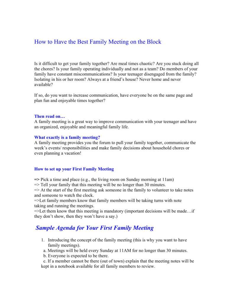 5+ Family Minutes in a Meeting Templates - PDF | Free & Premium Templates