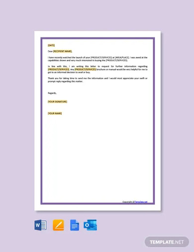 8+ Information Request Letter Templates in MS Word | PDF | Pages ...