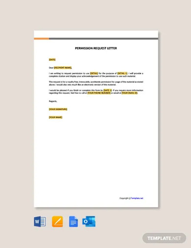 6+ Permission Request Letter Templates - PDF | Free & Premium Templates
