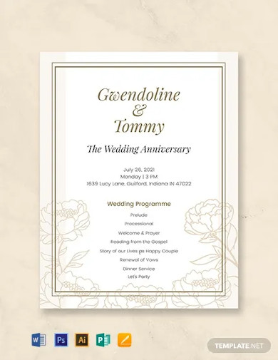 7+ Anniversary Program Templates - PDF | MS Word | Photoshop | InDesign ...
