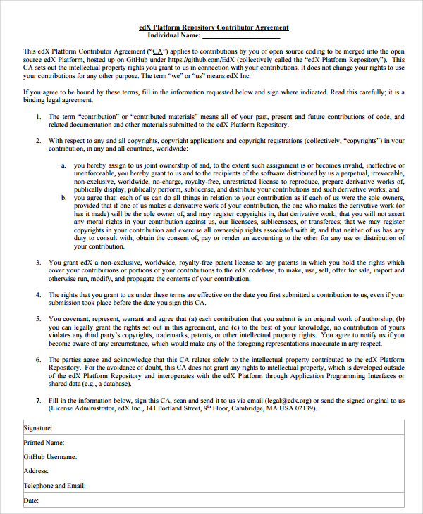 10+ Contribution Agreement Templates - PDF, DOC