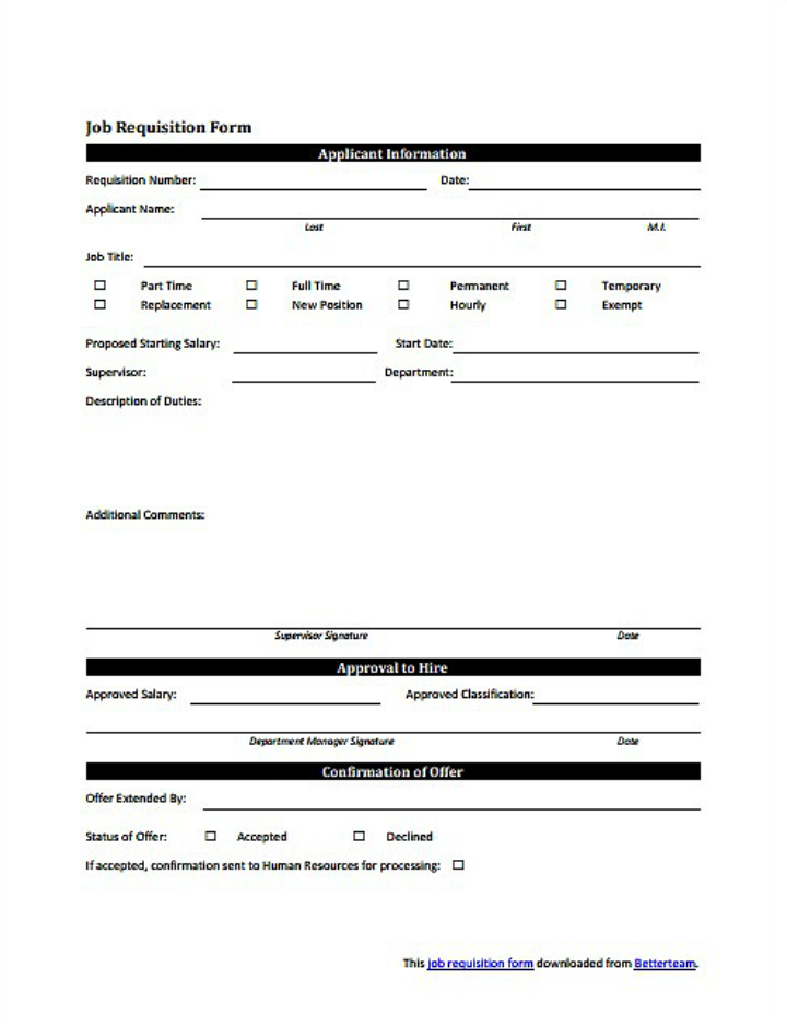 11+ FREE Personnel Requisition Form Templates - PDF, Word