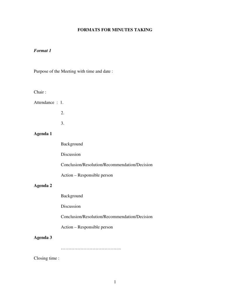 13 Simple Minutes In A Meeting Templates PDF