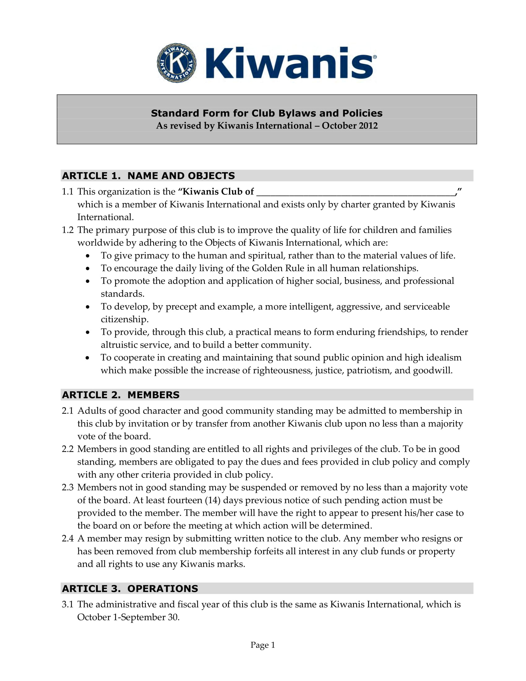 11+ Club Bylaws Templates - PDF