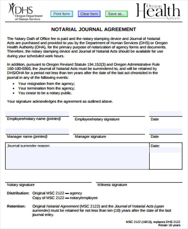 3 Notary Journal Templates PDF