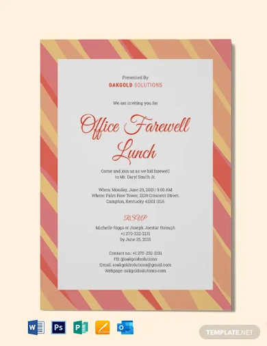 Farewell Lunch Invitation Designs Templates PSD AI
