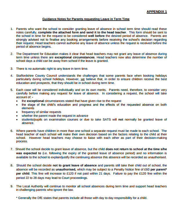 15+ Official Leave Letter Templates - PDF, DOC, Apple Pages