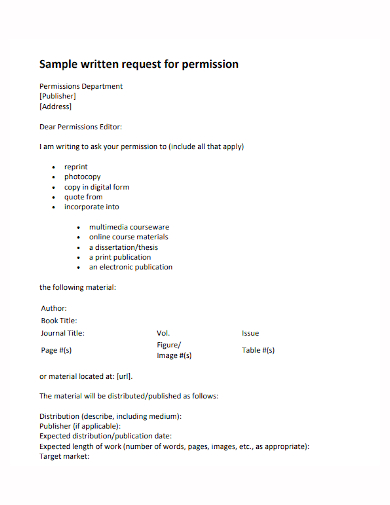 23+ Permission Request Letter - PDF