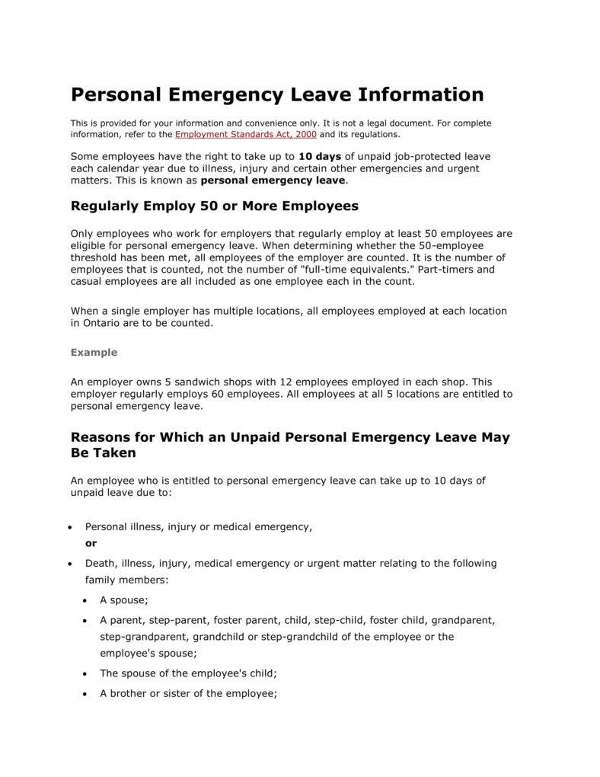 15+ Emergency Leave Letter Templates - PDF
