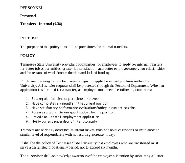 22+ Internal Transfer Letters - PDF, DOC