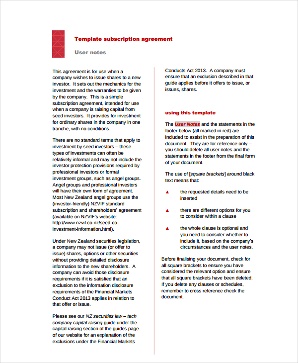 16+ Subscription Agreement Templates - PDF, Word, Apple Pages, Google Docs