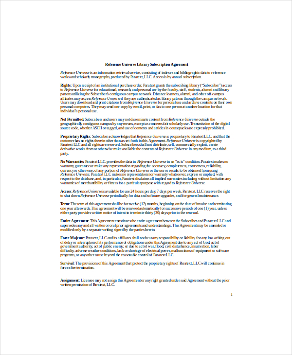 16+ Subscription Agreement Templates - PDF, Word, Apple Pages, Google Docs