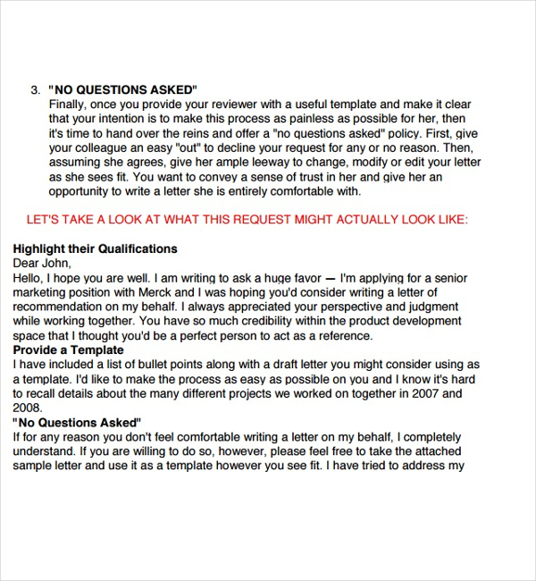 8+ Reference Request Letter Templates - Word, Pages, Google Docs ...