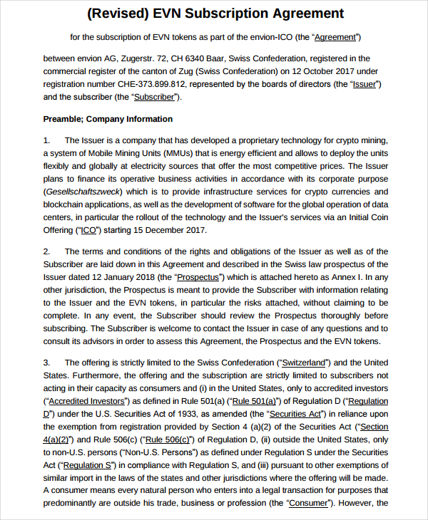 16+ Subscription Agreement Templates - PDF, Word, Apple Pages, Google Docs