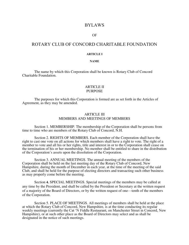 10 Foundation Bylaws Templates PDF