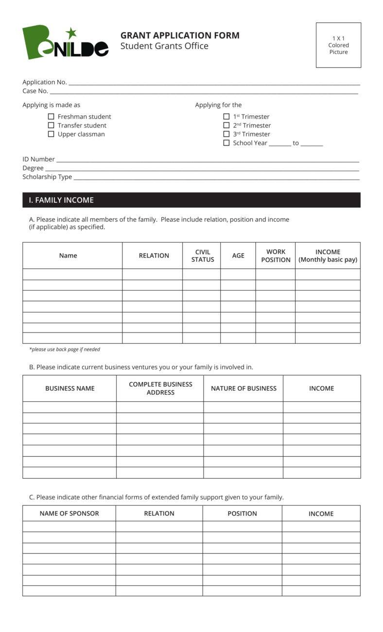12 Grant Application Form Templates PDF Docs Pages Google Docs