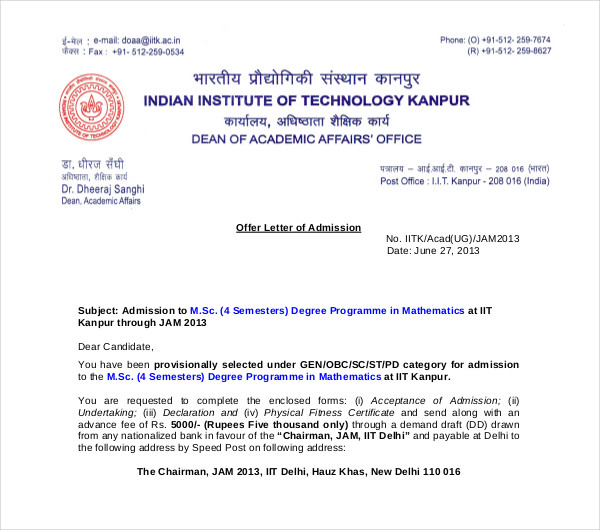 27+ Admission Letter Templates - PDF, DOC