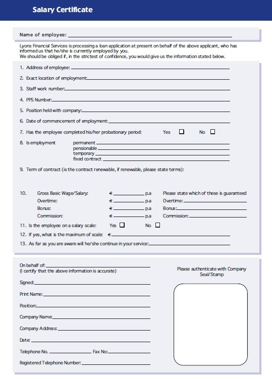 14+ Salary Certificate Templates for Employer - PDF, DOC