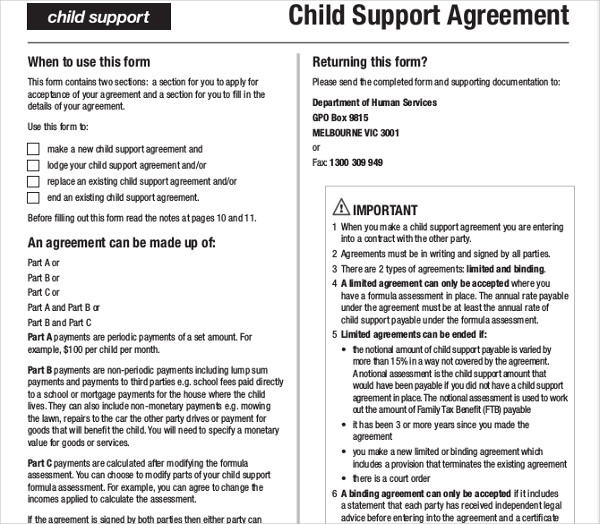15+ Child Support Agreement Templates - PDF, DOC