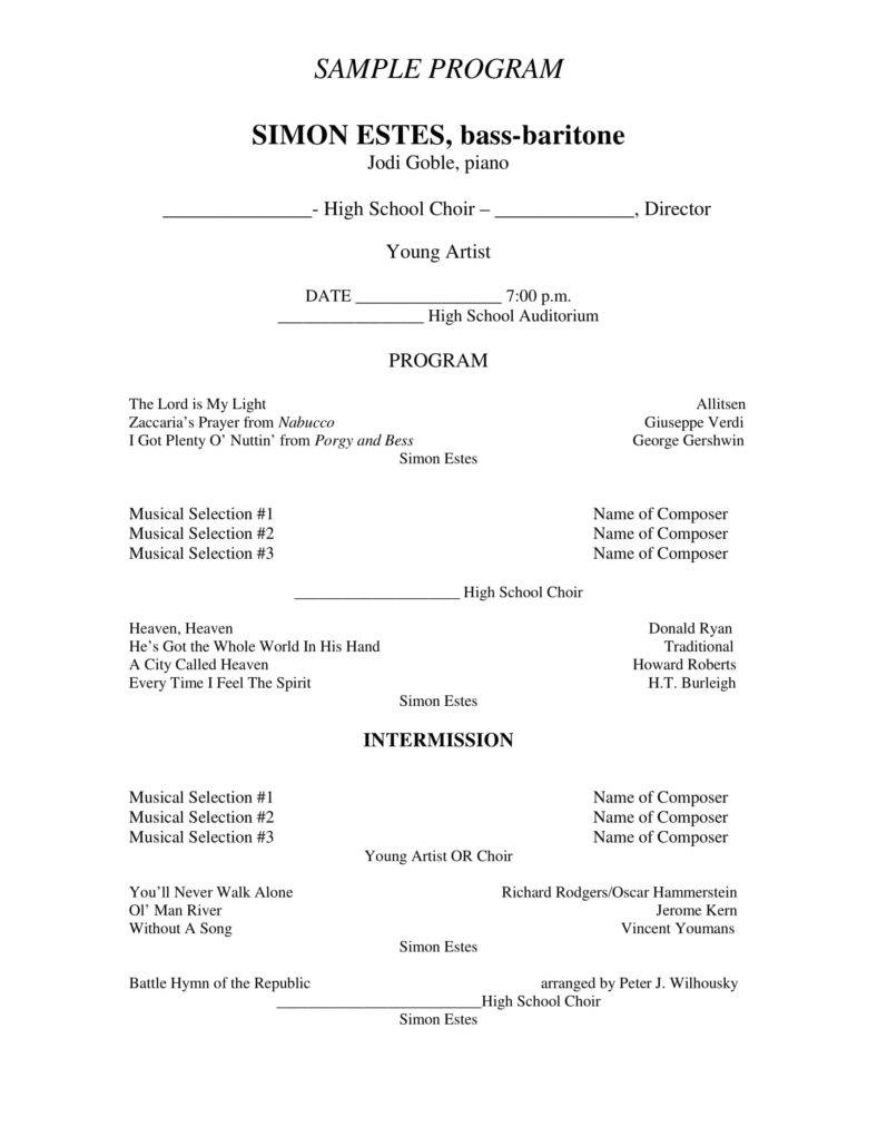 9 Concert Program Templates PDF
