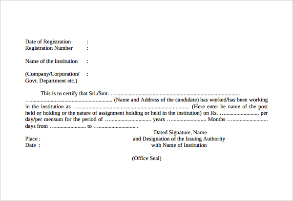Free 24+ Job Experience Certificate Templates - PDF, Word, AI, InDesign ...
