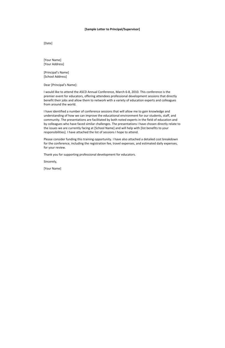 Formal Letter Format To Principal Of College