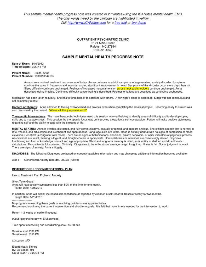 5+ Medical Progress Note Templates - PDF | Tomas Rosprim