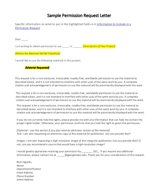 23+ Permission Request Letter - PDF