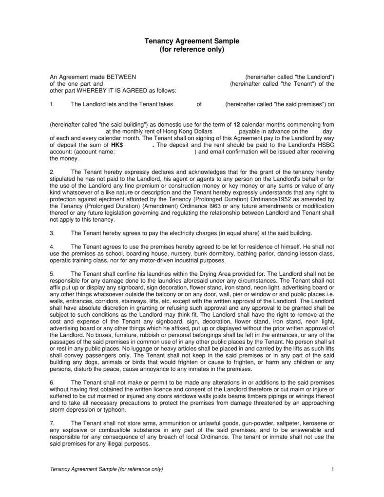 28 Simple Tenancy Agreement Templates PDF