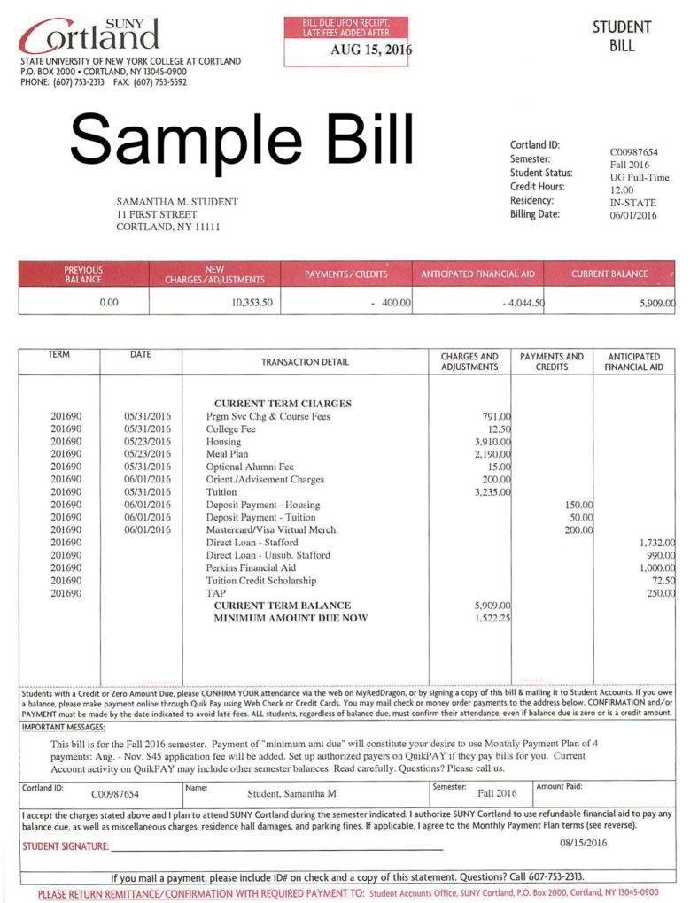 College Tuition Fees Receipt Template Authentic Receipt Forms